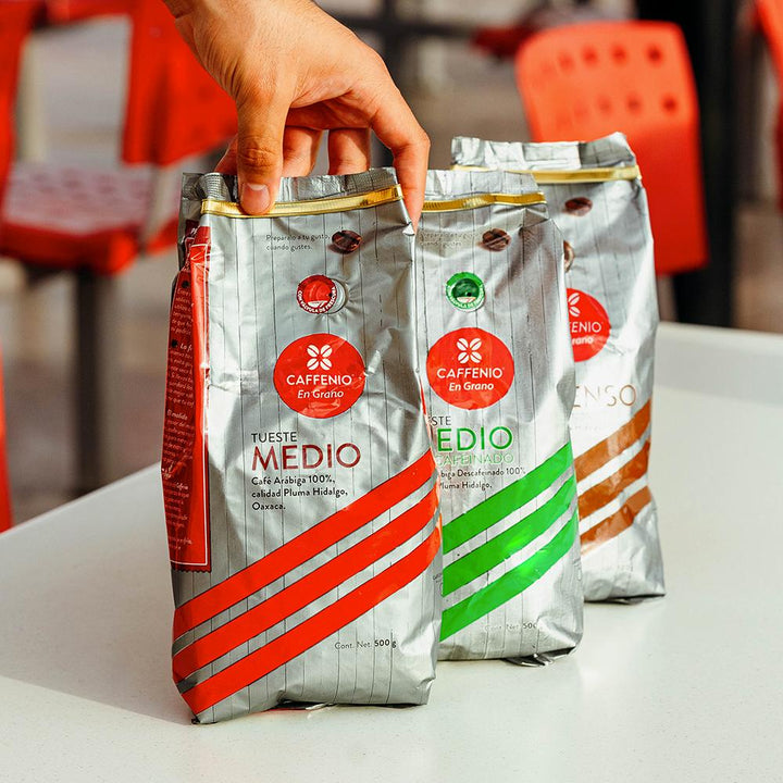 CAFFENIO, Café en grano y Cafeteras con Molino